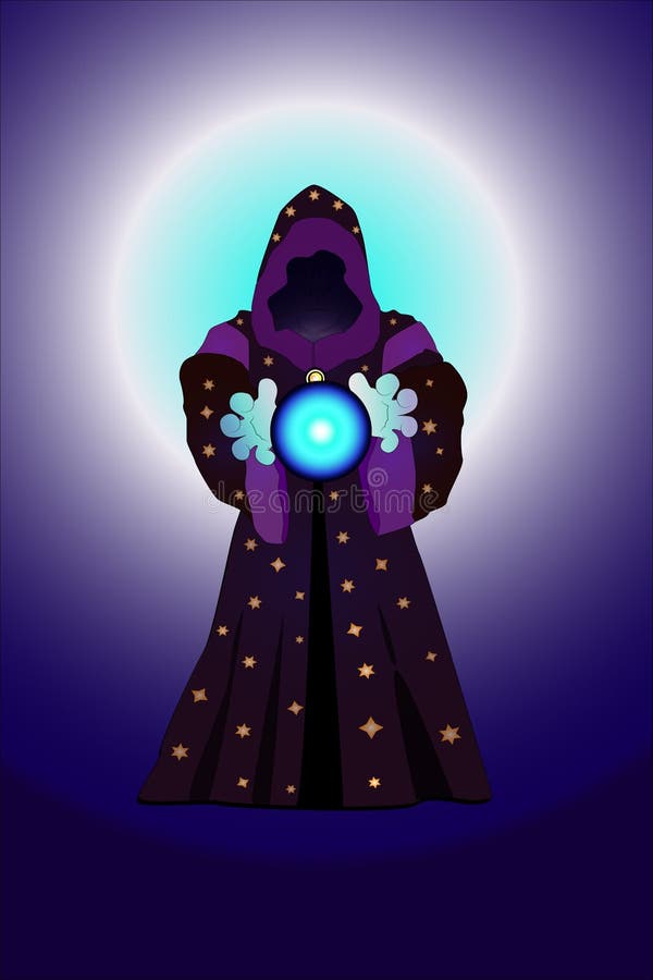 Magician with a Magic Ball Drawing Characters Stock Illustration ...
