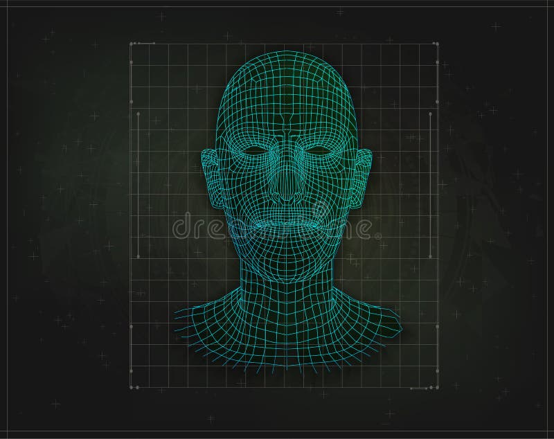 Low Poly Face Human or Humanoid. Isolated Stock Vector - Illustration ...