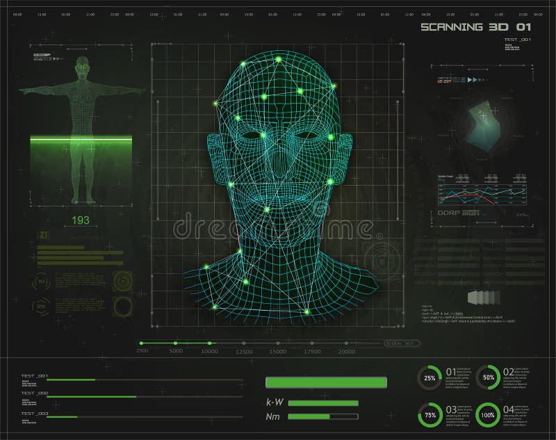Artificial Intelligence. Biometric Identification Stock Vector - Illustration of access, design ...