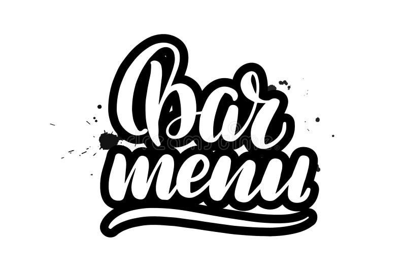 Lettering bar menu stock vector. Illustration of dessert - 150018052