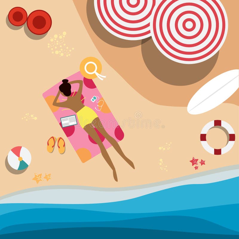 Old Lady Sunbathing Stock Illustrations – 23 Old Lady Sunbathing Stock ...