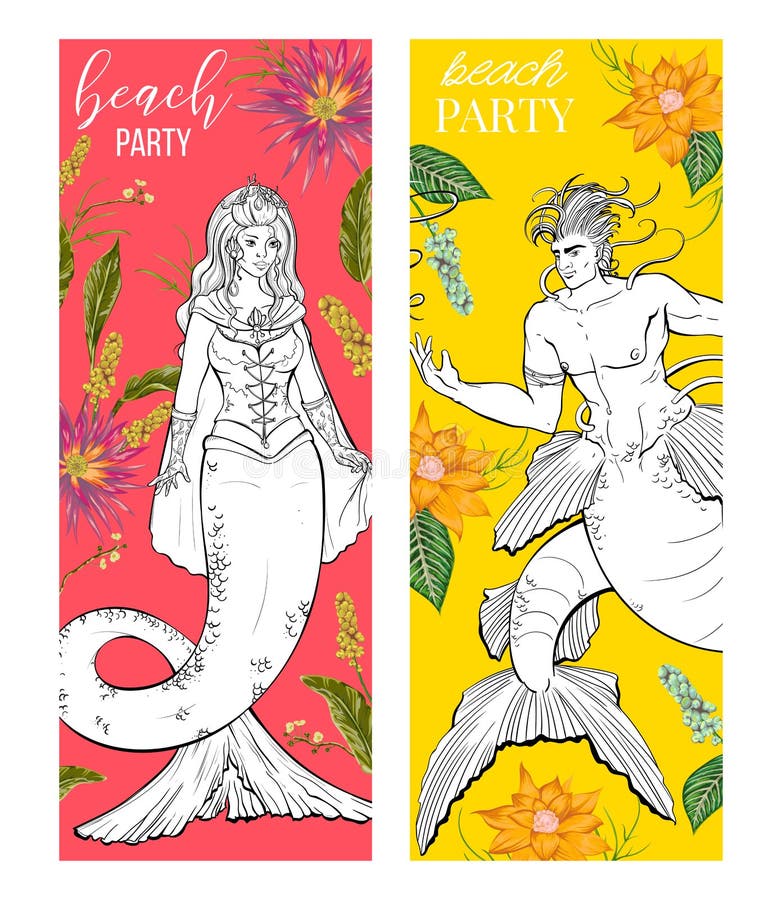 Merman. Handsome and Powerful Man Under Water. Design for Print, Poster ...