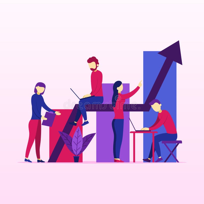 Sales Growth Chart Clipart. Sales Growth Chart Colorful Flat Icon Stock ...