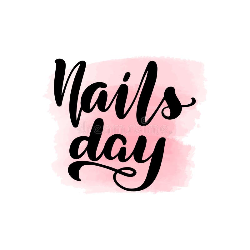 Lettering nails day stock vector. Illustration of nail - 151637707