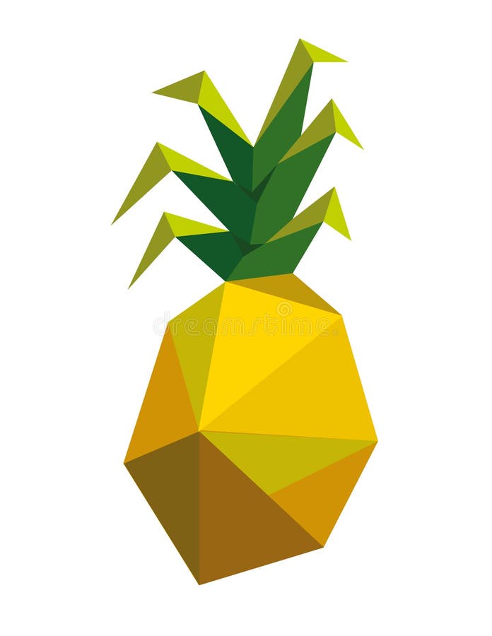 Geometric Pineapple. Vector Illustration on White Background Stock ...