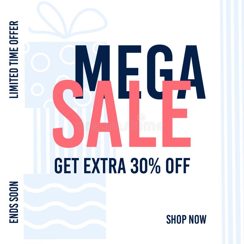 Sale Banner Template Design. Mega Sale. Get Extra 30 Off. Limited Offer ...