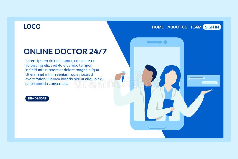 Medical Web Page Concept. Web Page Design Template of Online Advice ...