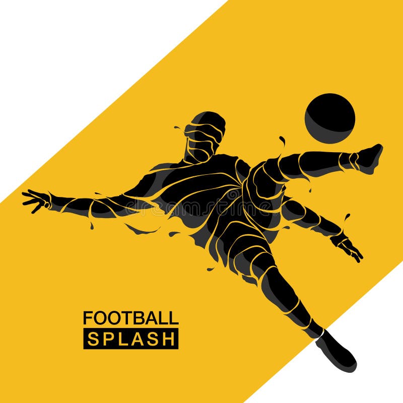 Football Shoot Splash Silhouette Stock Illustration - Illustration of ...