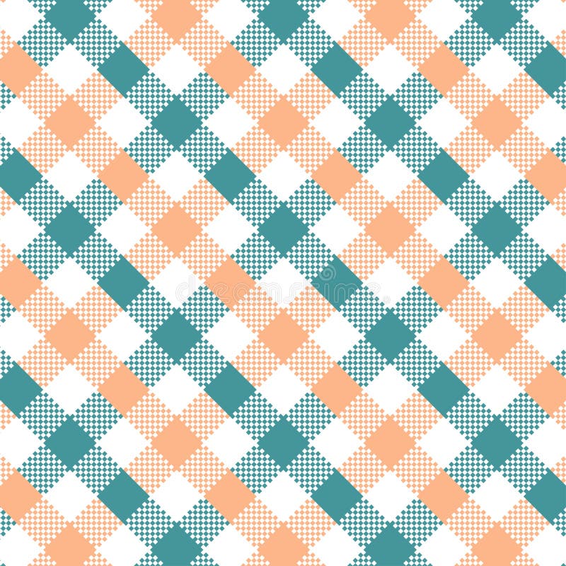 Green and Orange Gingham Pattern. Stock Illustration - Illustration of ...