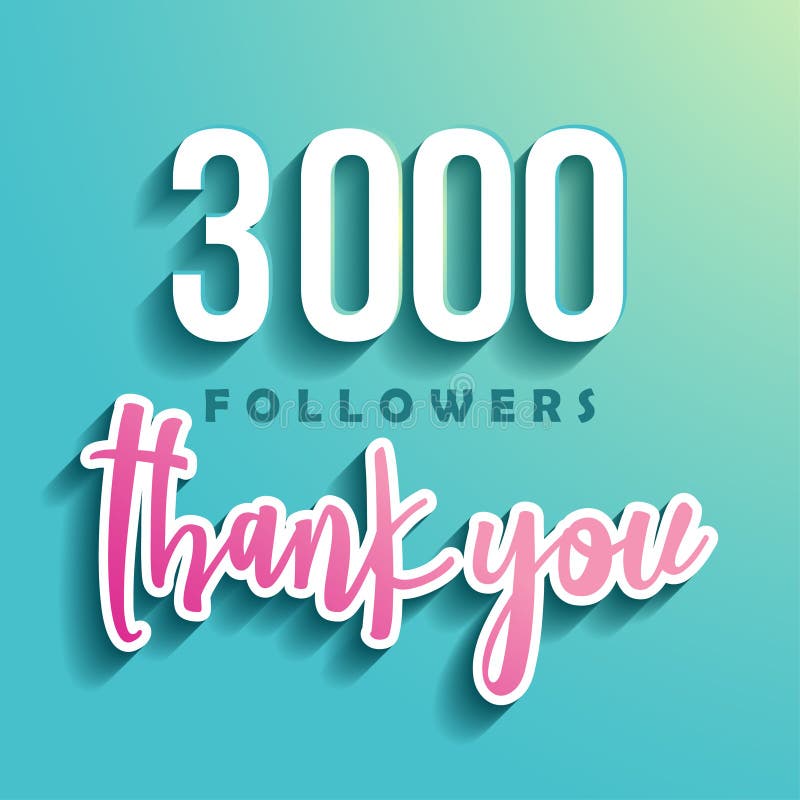 3000 Followers Vector Post 3k Celebration. Three Thousand Subscribers ...