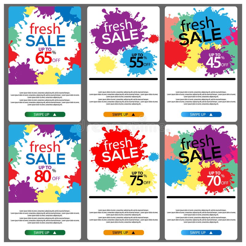 Fresh Sale Banners for Mobile. Sale Banner Template Stock Vector ...