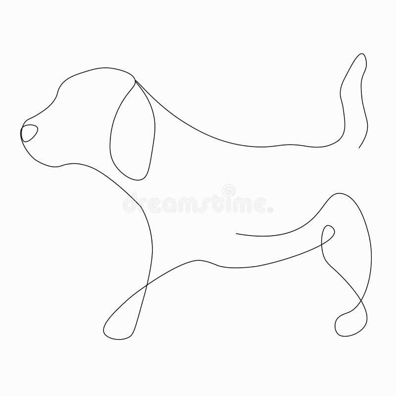 Puppy One Line Drawing, Vector Stock Vector - Illustration of geometric ...