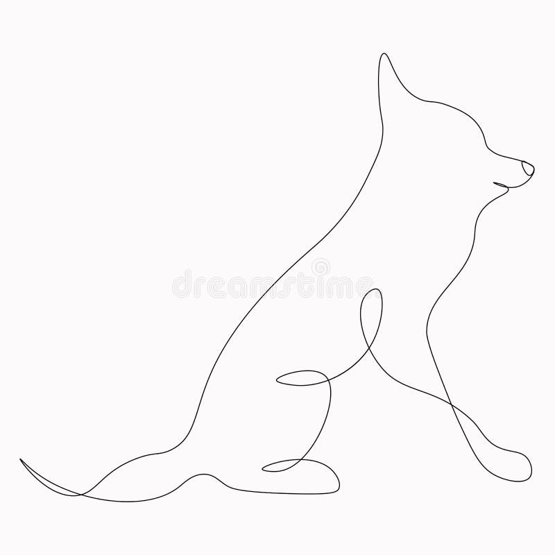 One Line Walking Dog Stock Illustrations – 216 One Line Walking Dog ...