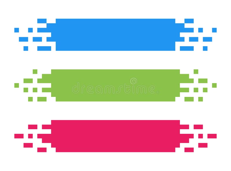 Set of Colorful Abstract Pixel Web Banners for Headers Isolated on ...