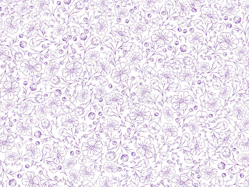 Flower Texture. Flowers, Leaves and Buds Stock Vector - Illustration of ...