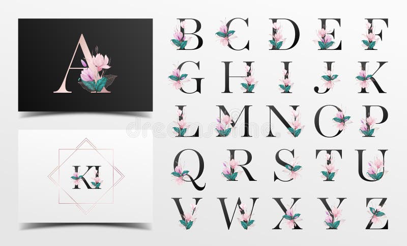 Beautiful Alphabet Letters Collection Stock Illustration - Illustration ...