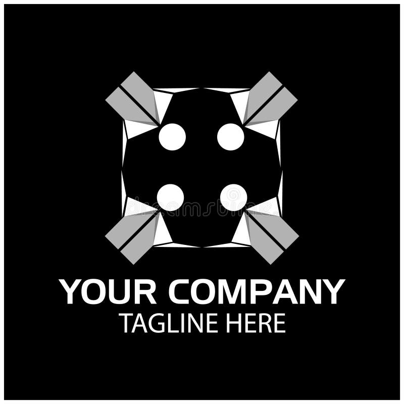 Paper Person Logo, Flat Design. Teamwork Origami on Black Bacground ...