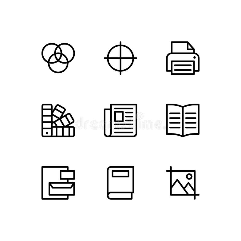 Line Icons Set of Editorial Design. Premium Quality Outline Symbol Set ...