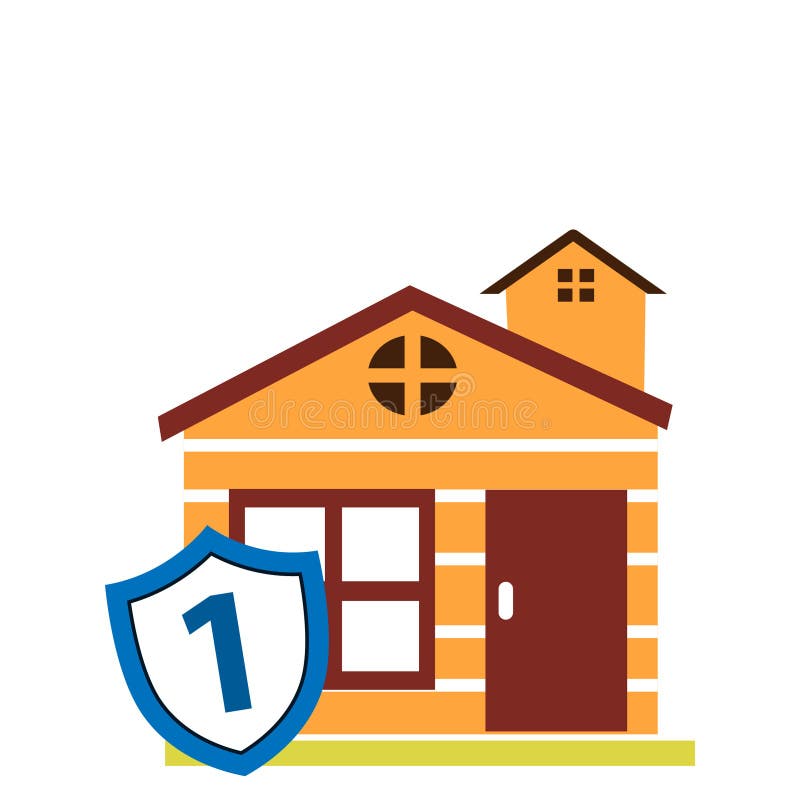 House Protection Stock Icon, Flat Design. Vector Illustration on White ...