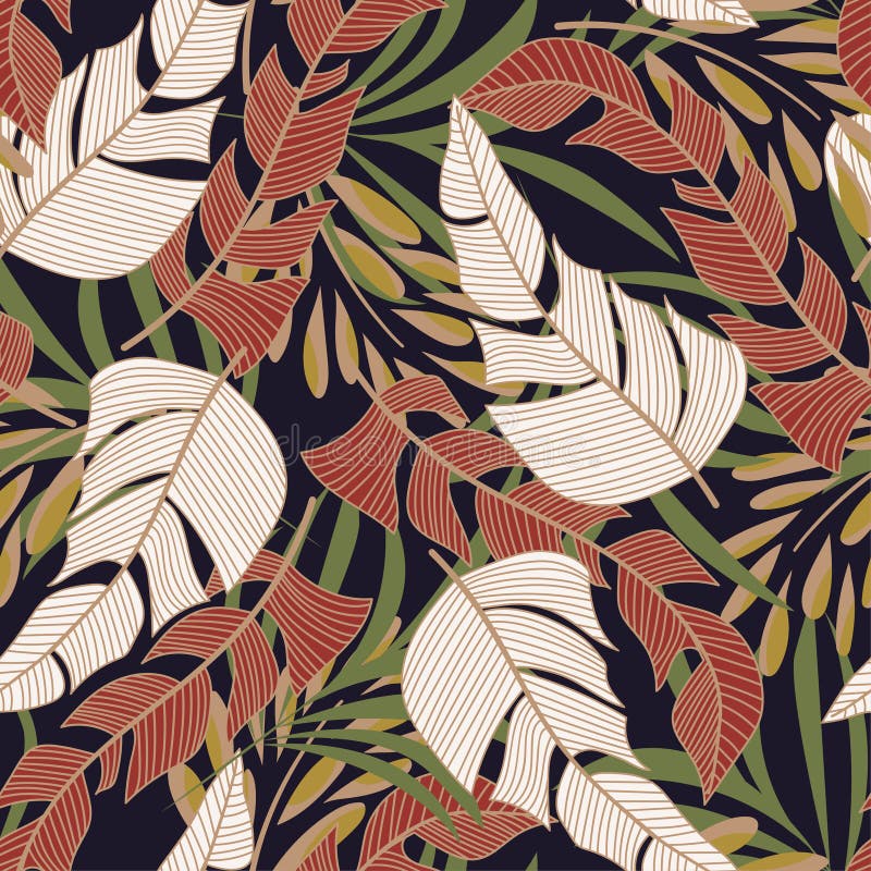 Modern Seamless Pattern with Tropical Plants. Fashionable Texture ...