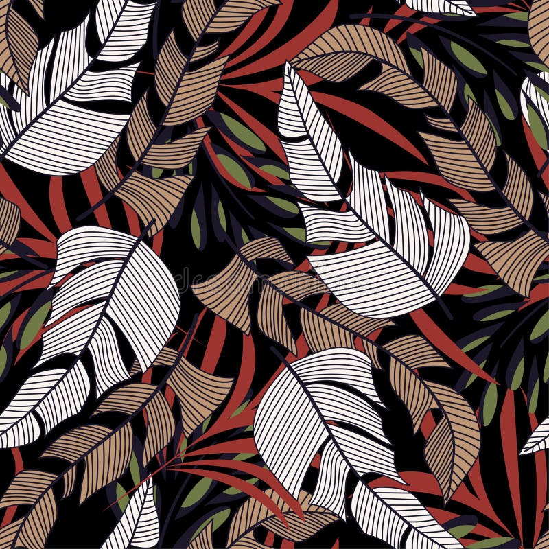 Modern Seamless Pattern with Tropical Plants. Fashionable Texture ...