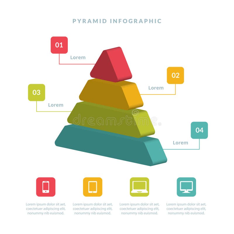 Pyramid 3D Info Chart Graphic for Business Design Stock Vector ...