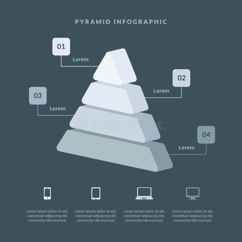 Pyramid 3D Info Chart Graphic for Business Design Stock Vector ...