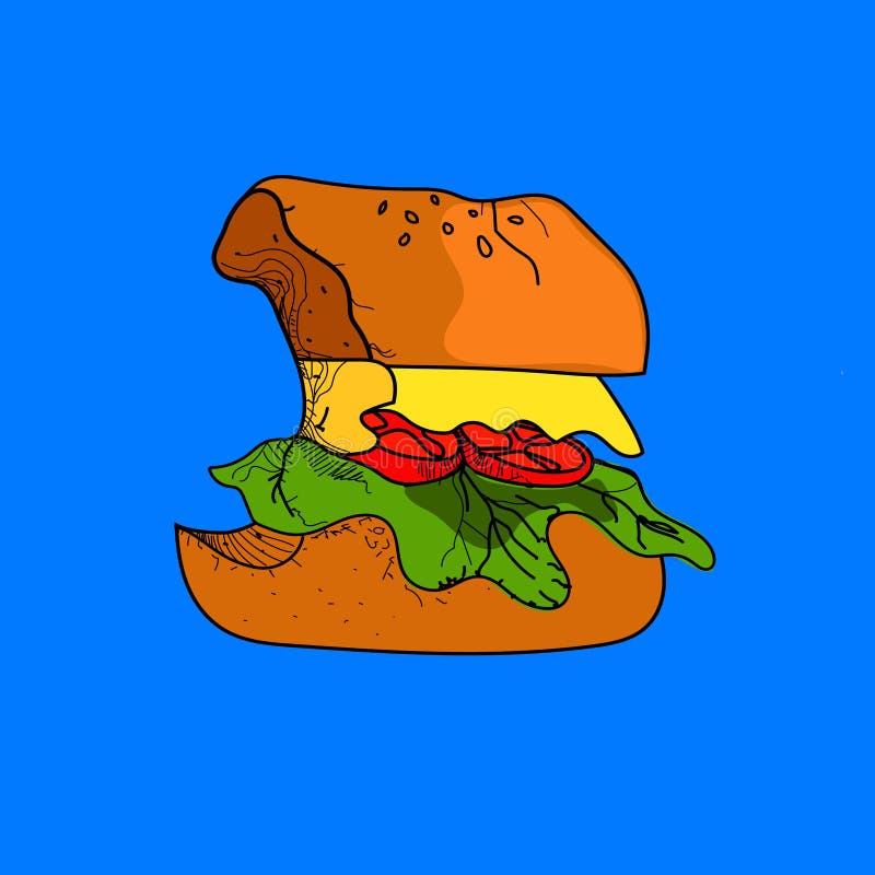 Bitten Burger Stock Illustrations – 191 Bitten Burger Stock ...