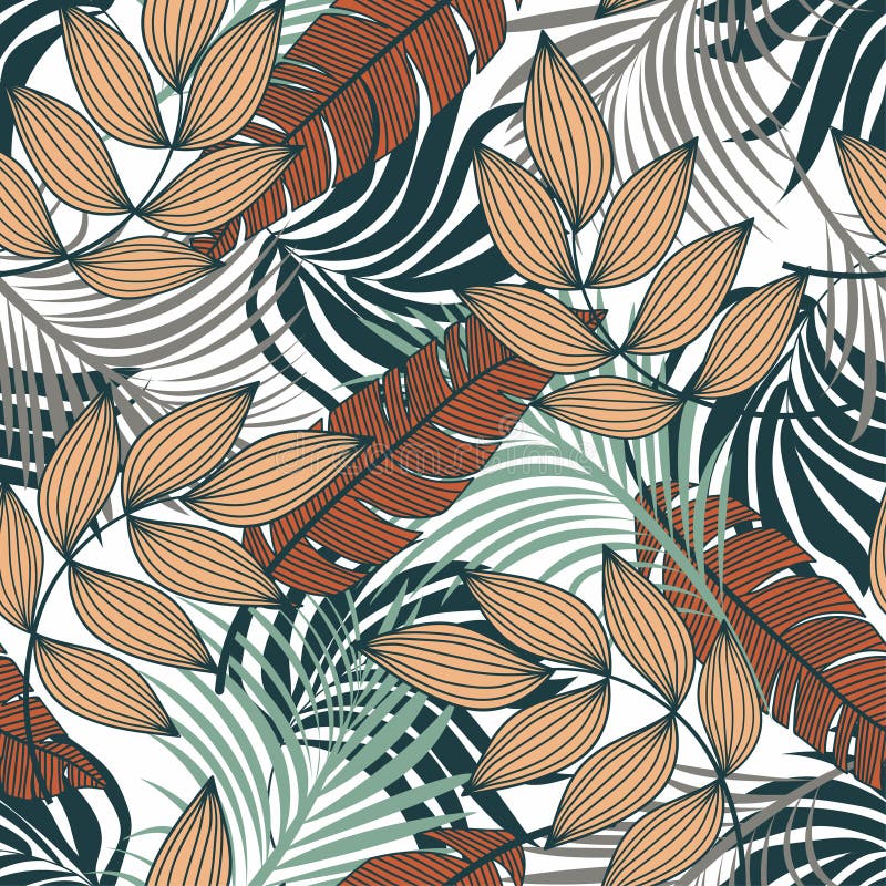 Modern Seamless Pattern with Tropical Plants. Fashionable Texture ...