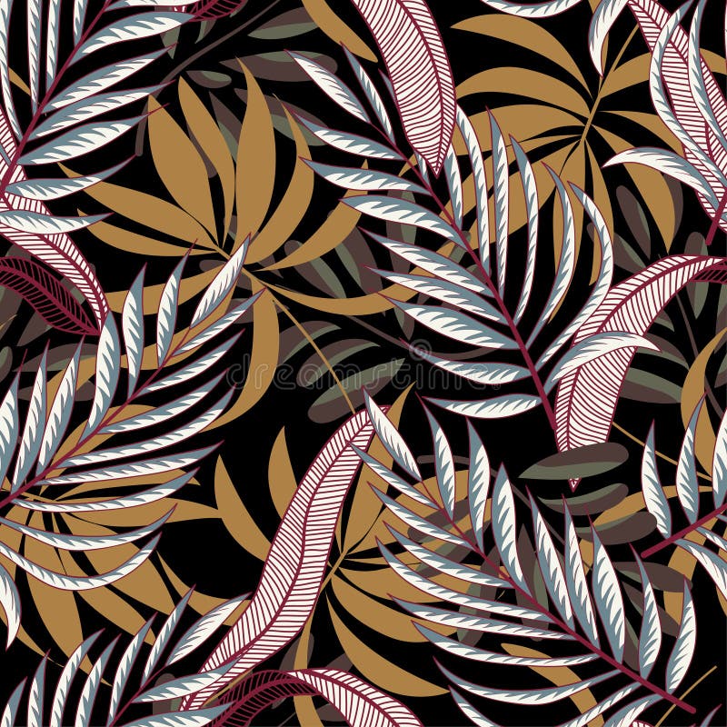 Modern Seamless Pattern with Tropical Plants. Fashionable Texture ...