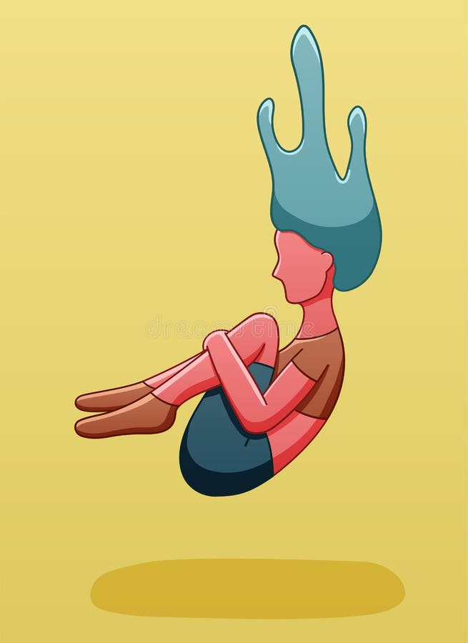 Set of Levitating People in a Lying Position Stock Vector ...