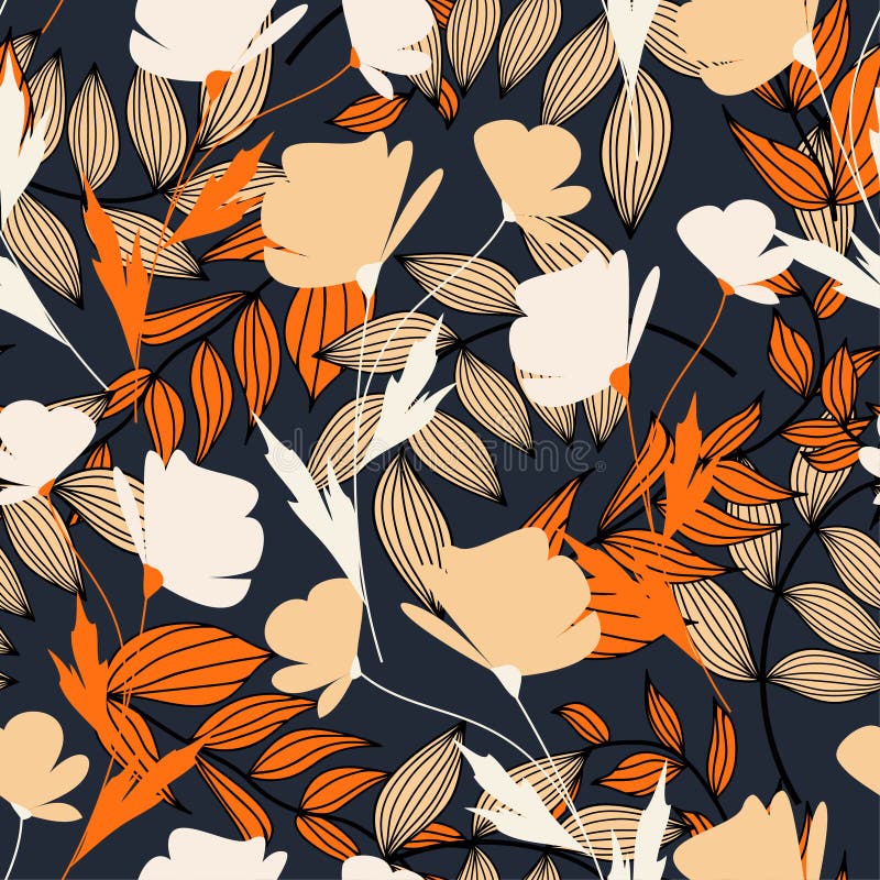 Modern Seamless Pattern with Tropical Plants. Fashionable Texture ...