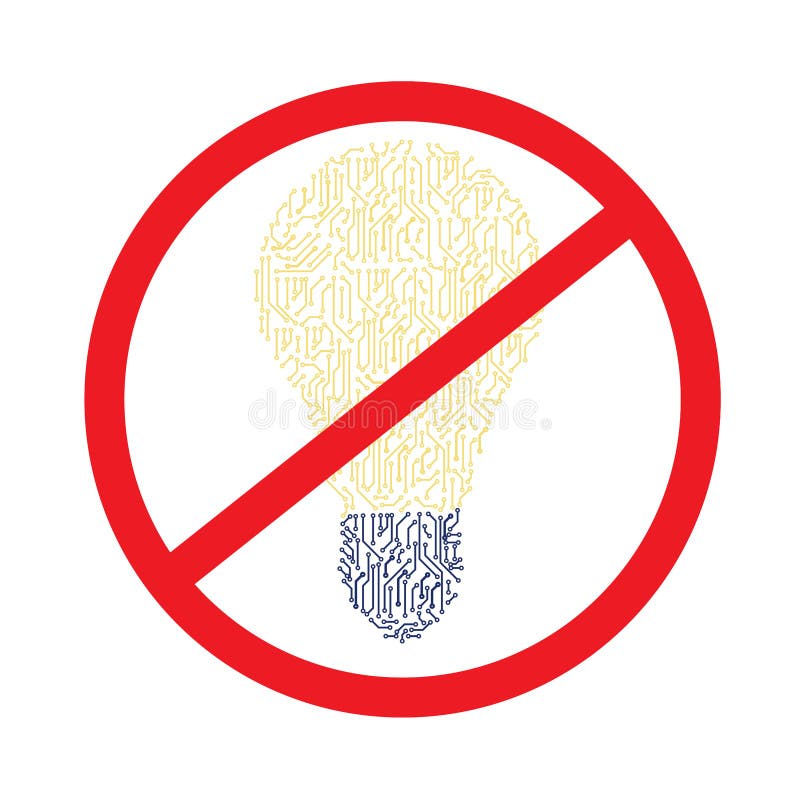 Extension Cord Ban, Prohibition Icon Stock Vector - Illustration of ...