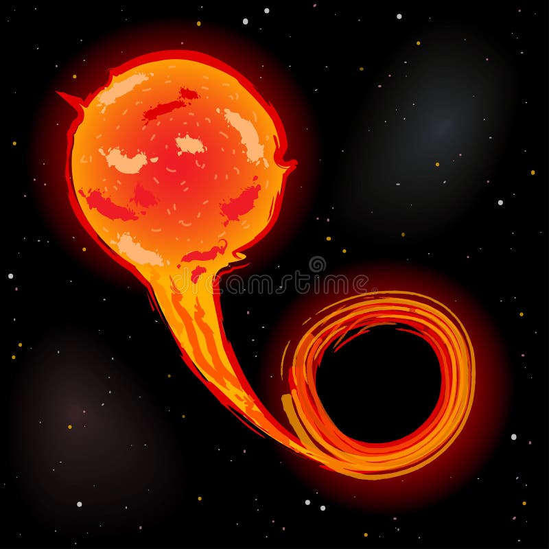 Black Hole Drawing Matter from Nearby Star, Forming Accretion Disk ...