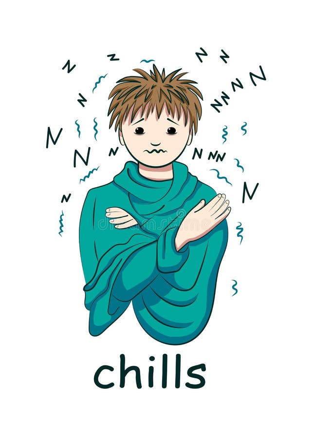 Chills and fever. stock vector. Illustration of cartoon - 160969524