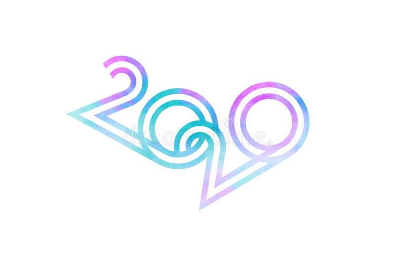 2020 Lettering Logo Design with Cute Rat Stock Illustration ...