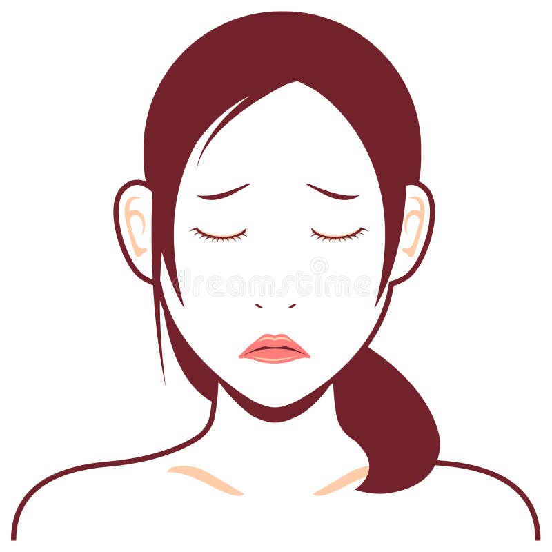 Young Woman Face Vector Illustration Stock Vector - Illustration of ...