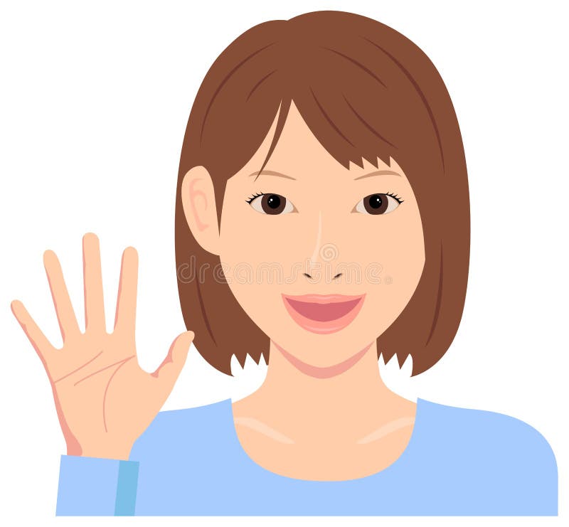 Cartoon Girl Bye Hand Stock Illustrations – 489 Cartoon Girl Bye Hand ...