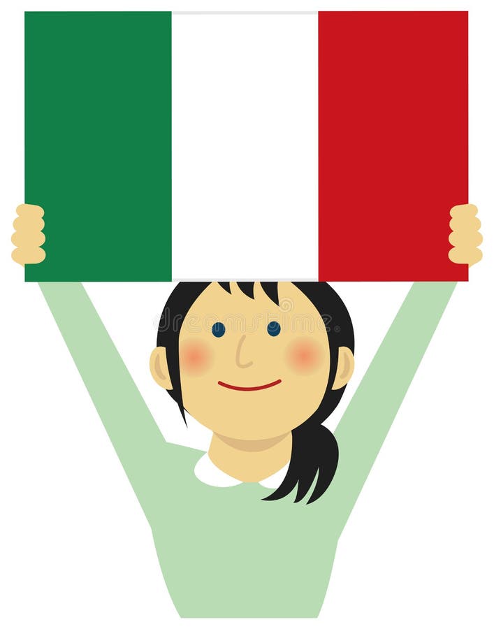 Cartoon Woman with National Flags / Italy Stock Vector - Illustration ...