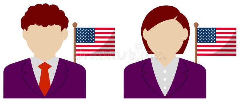 Faceless Business Person Illustration with National Flags / USA Stock ...