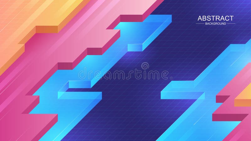 Abstract Background. Composition with an Isometric Shape. Vector ...