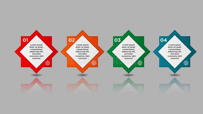 Infographic Design with Gradient and Paper Shadow Effect 4 Options or ...