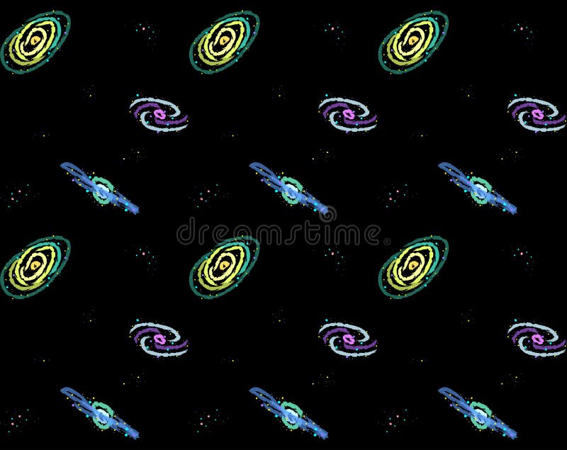Seamless Pattern with Galaxies, Vector Illustration Stock Vector ...