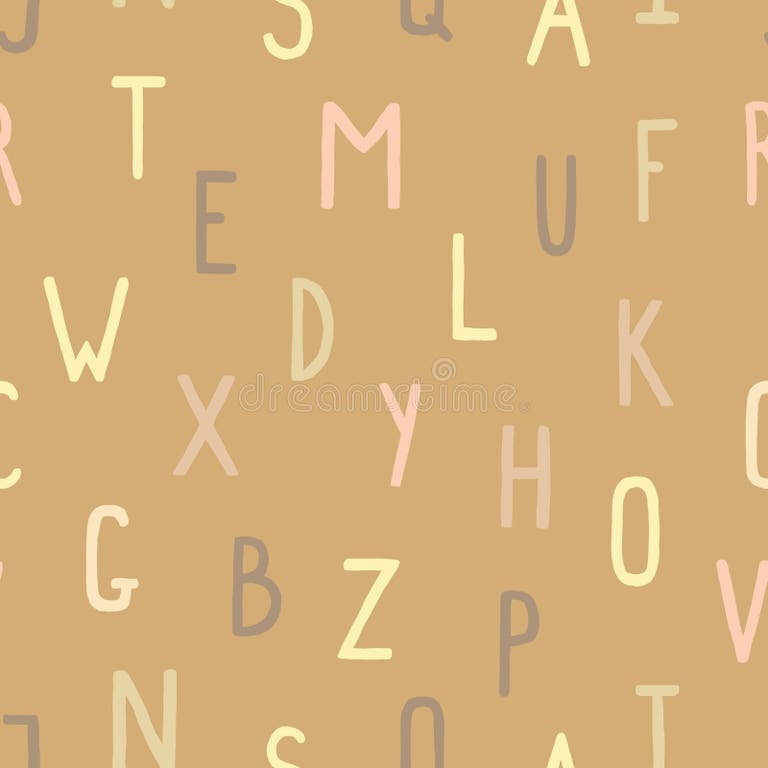 Seamless Pattern a Complete Set of Hand Drawn Capital Letters of the ...