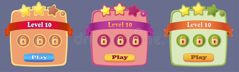 Start Level Game User Interface Stock Vector - Illustration of menu ...