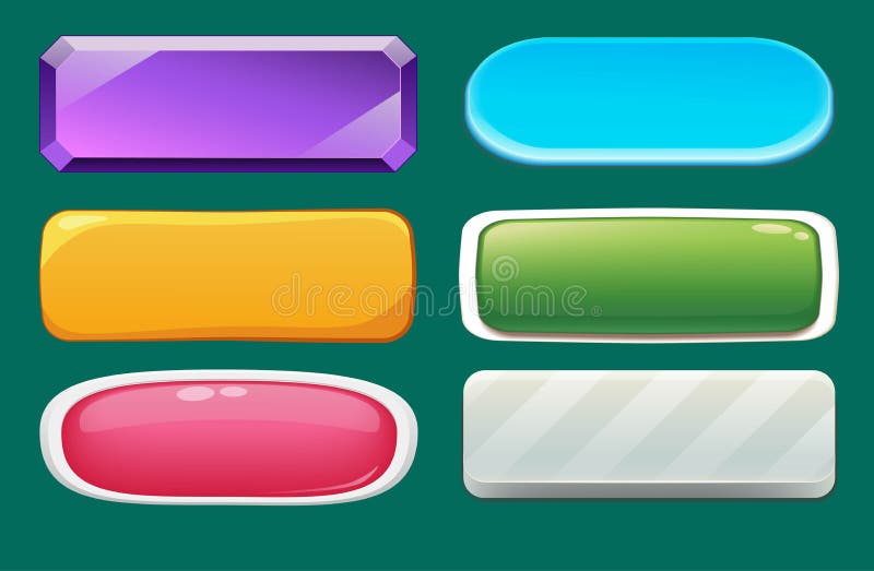 User Interface Colorful Buttons Set Stock Illustration - Illustration ...