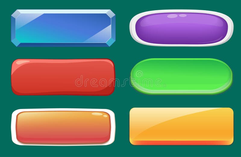 User Interface Colorful Buttons Set Stock Vector - Illustration of ...