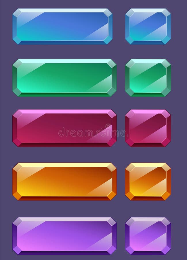 User Interface Colorful Buttons Set Stock Illustration - Illustration ...