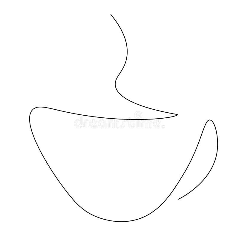 Cup of Tea, One Line Drawing Design, Vector Illustration Stock Vector ...