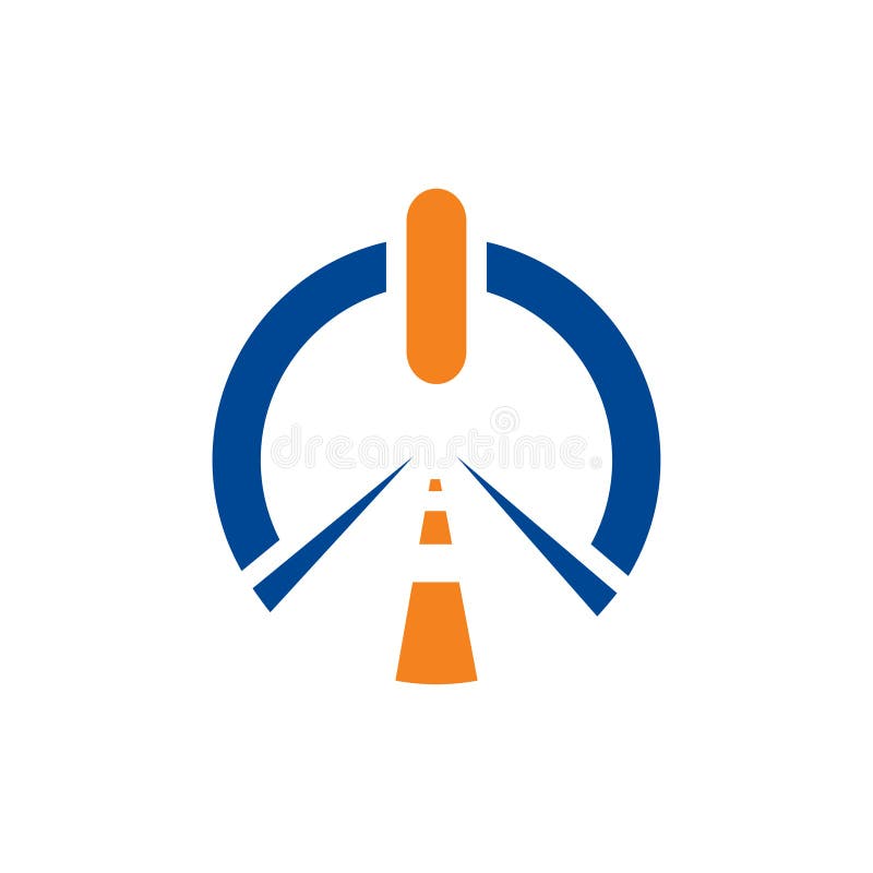 Power Button with Road Sign Logo Design Template, Start Power Button ...